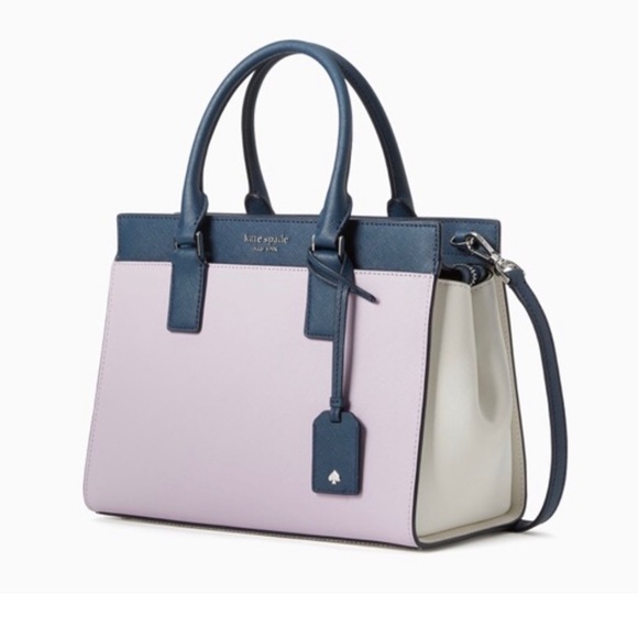 kate spade | Bags | Kate Spade Cameron Medium Satchel Lavender Navy ...
